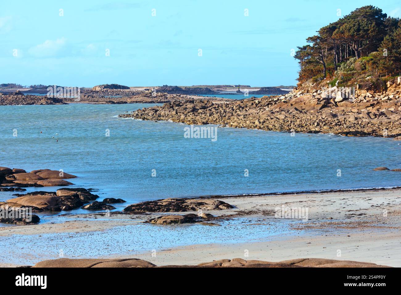The Cote de granite rose (or Pink Granite Coast) in Brittany, France ...