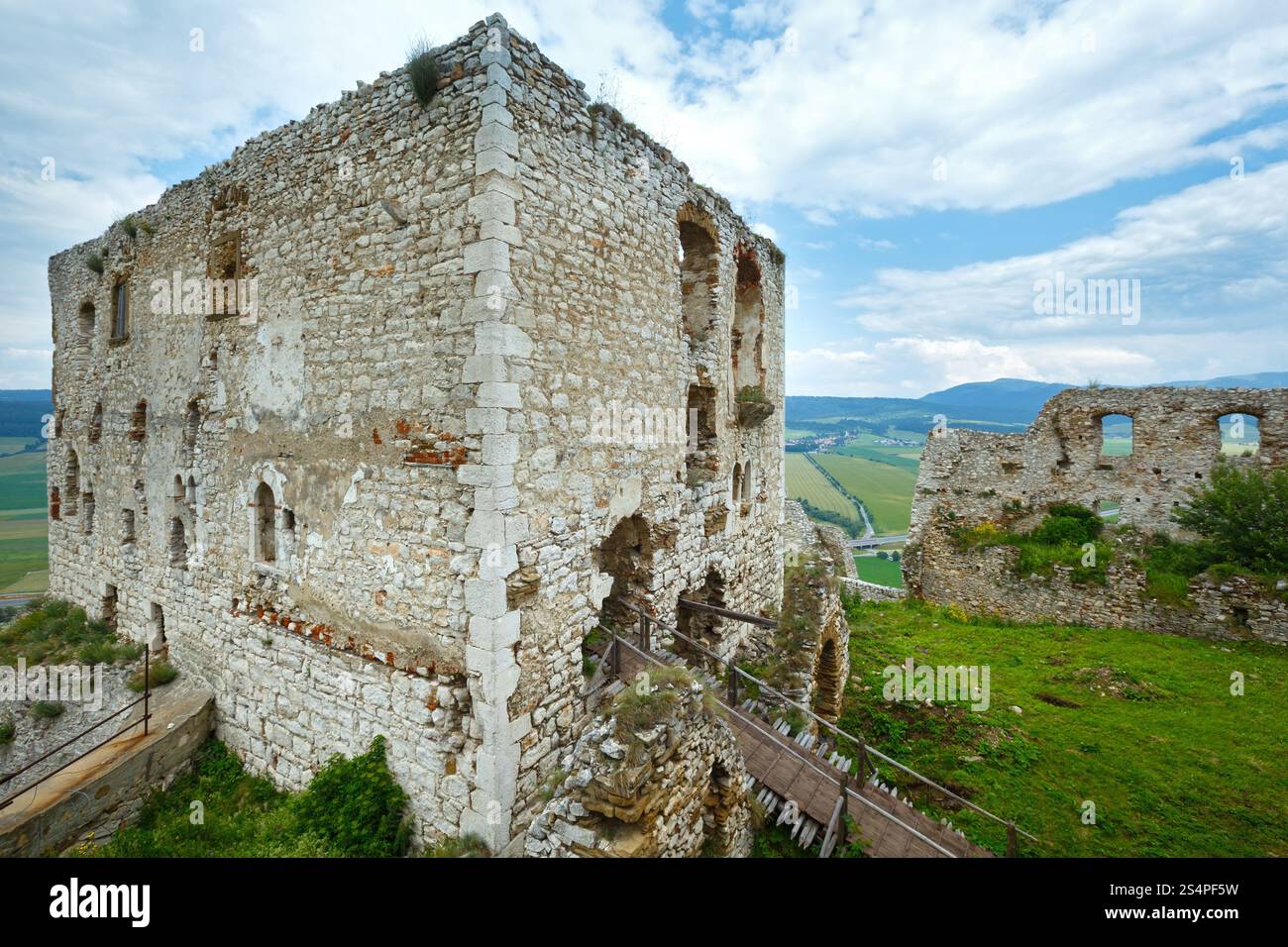 The ruins of Spis Castle in eastern Slovakia. Summer view. Built in the ...