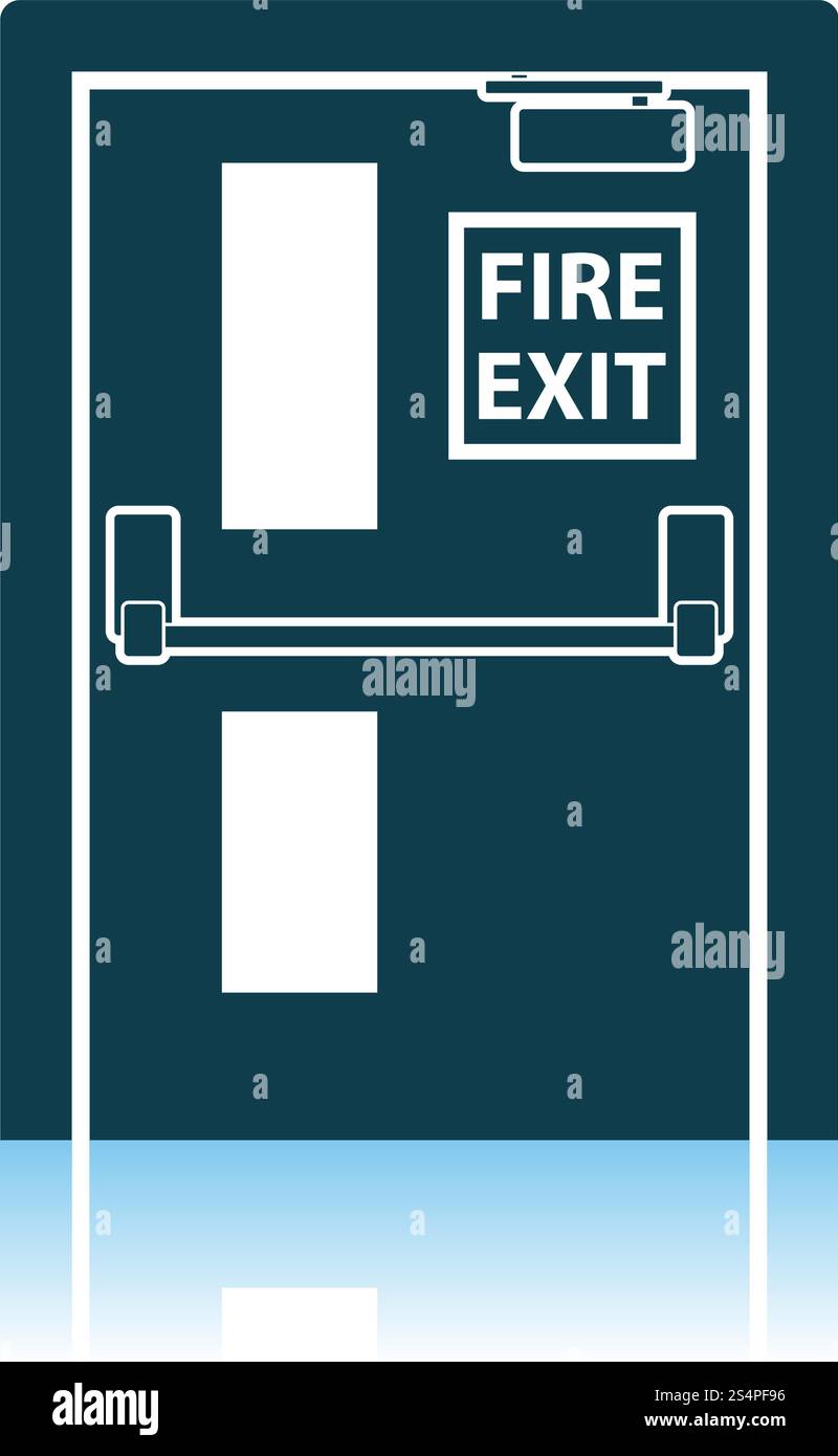 Fire Exit Door Icon. Shadow Reflection Design. Vector Illustration ...
