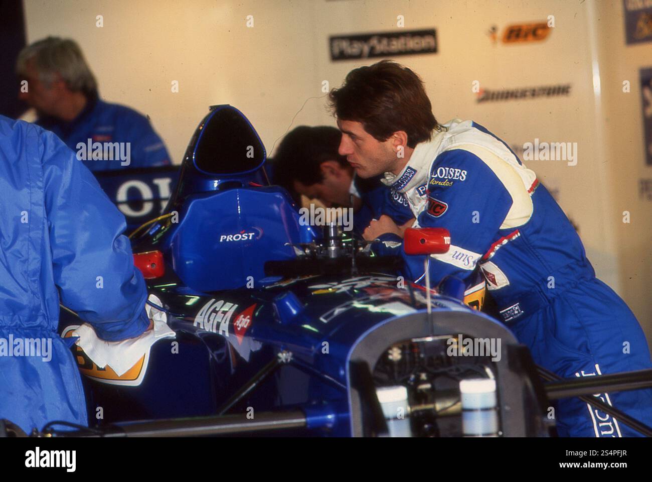 Italian motorsports racing driver Jarno Trulli with Prost Benetton F1 ...
