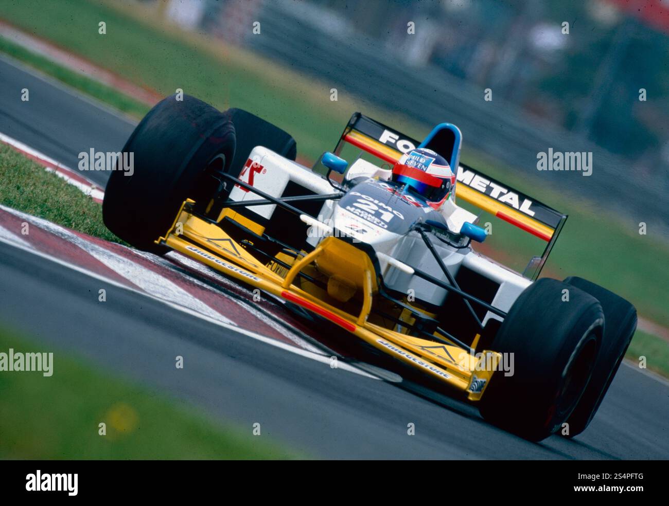 Italian motorsports racing driver Jarno Trulli on Minardi M197 F1 car ...