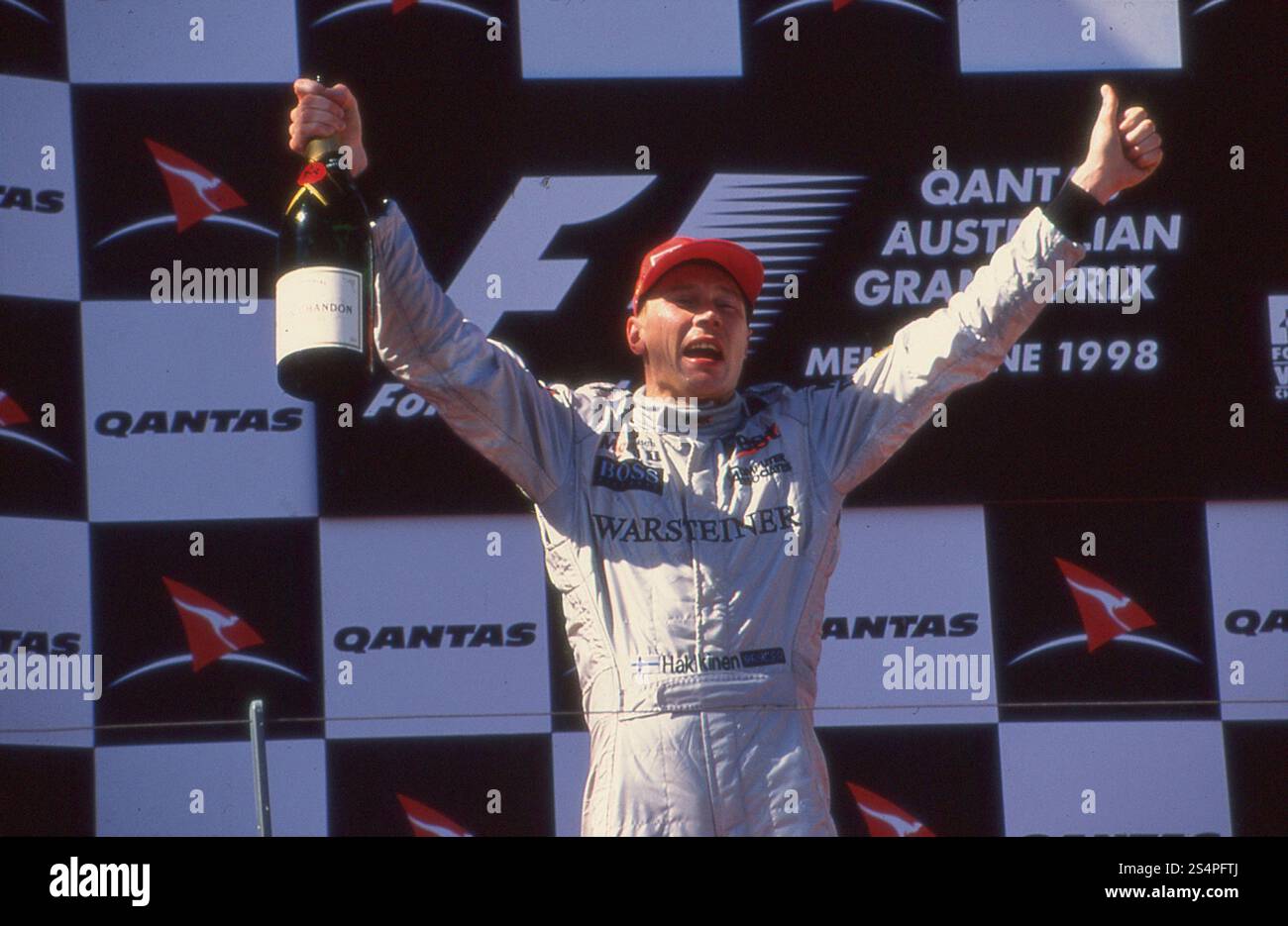 Finnish F1 racing driver Mika Hakkinen wins the competition, Australian ...