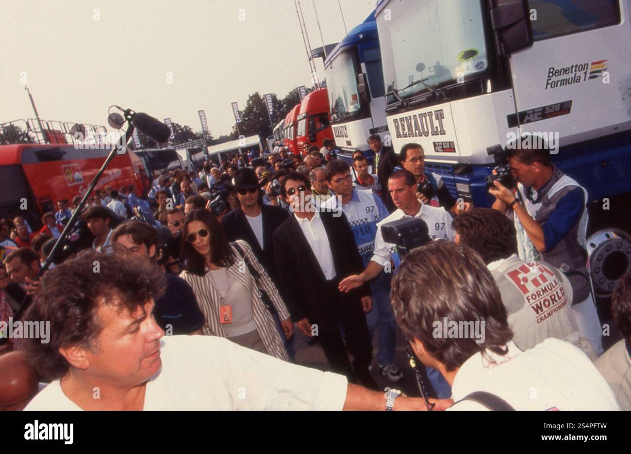 American actor Sylvester Stallone at the F1 competition, 1997 Stock ...