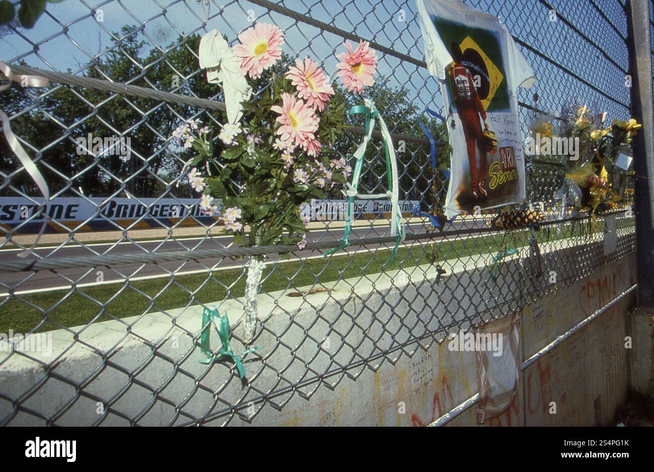 Brazilian F1 motorsports racing driver Ayrton Senna's tribute, Imola ...