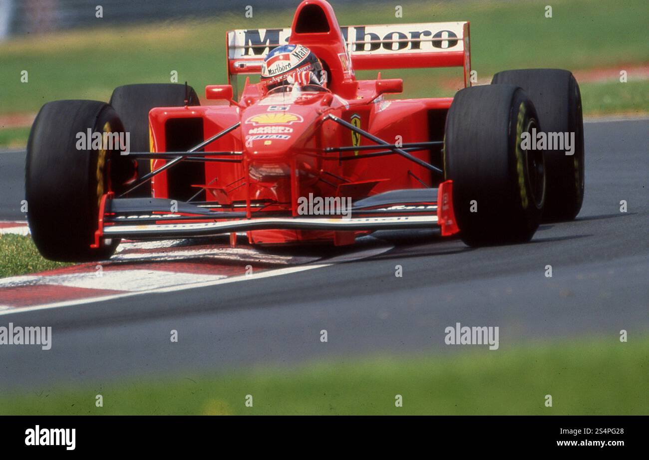 German motorsports racing driver Ralf Schumacher on Ferrari F1 car ...
