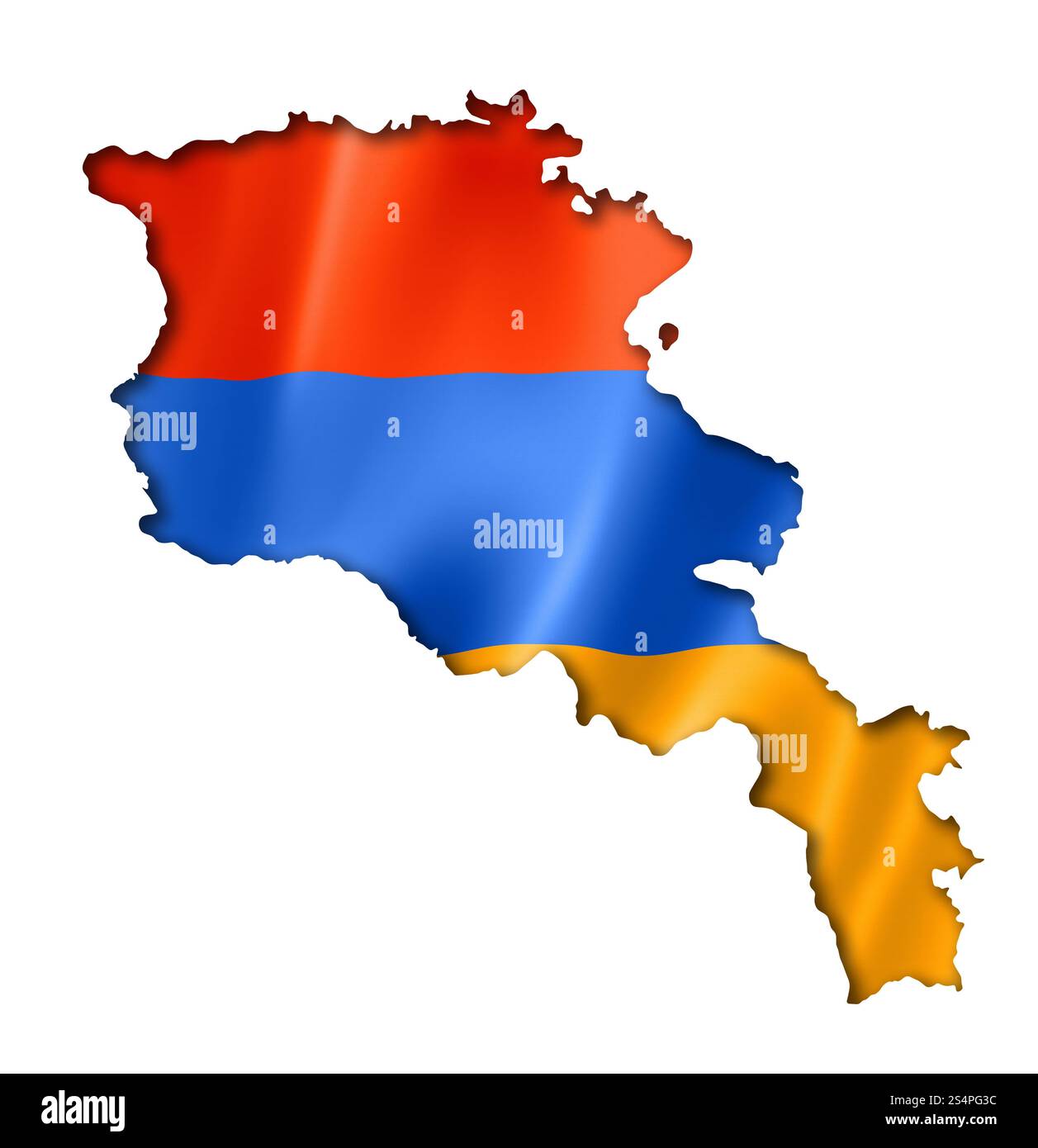 Armenia flag map, three dimensional render, isolated on white Stock Photo - Alamy
