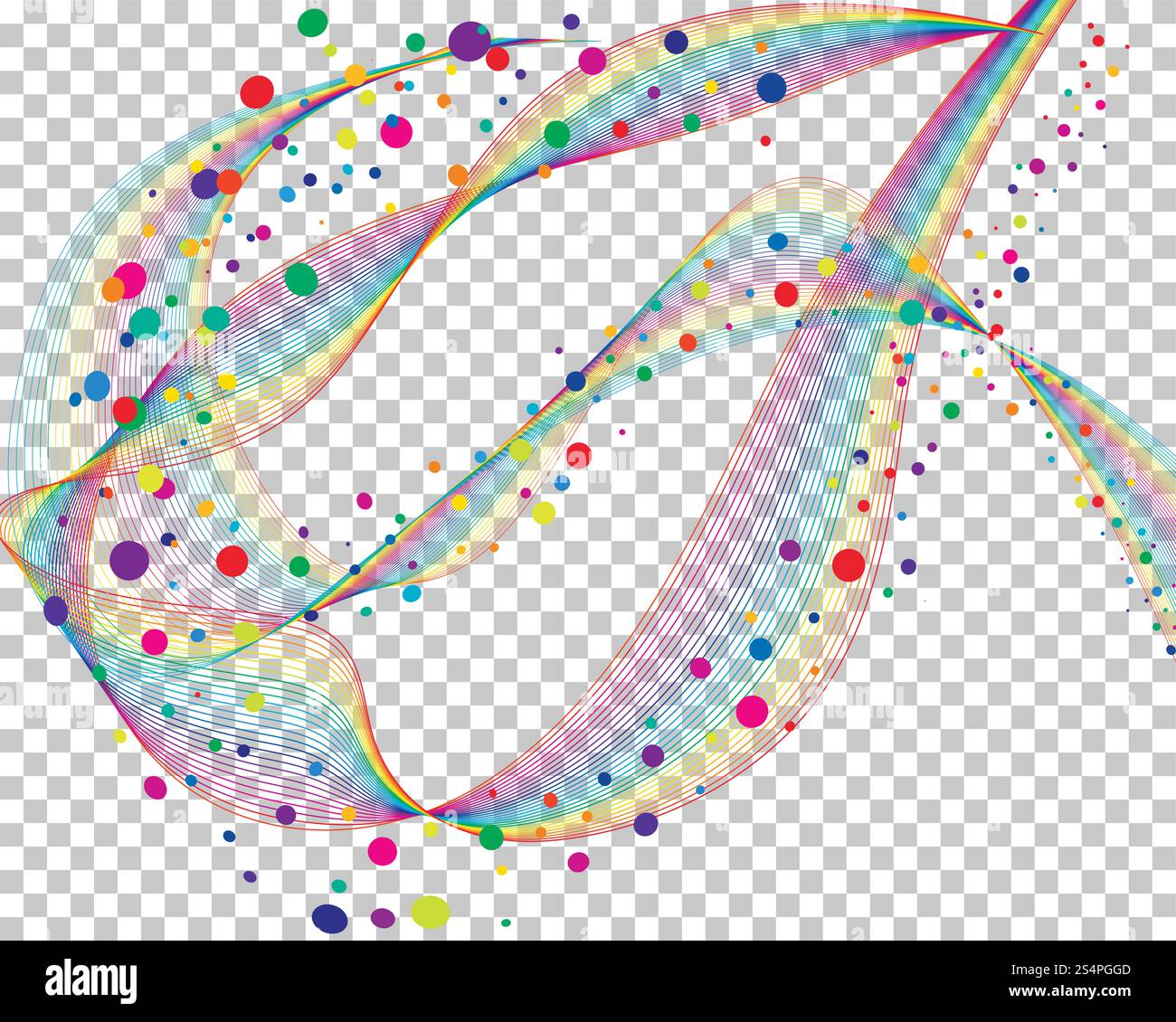 Colourful lines background with transparency grid on back. Vector ...