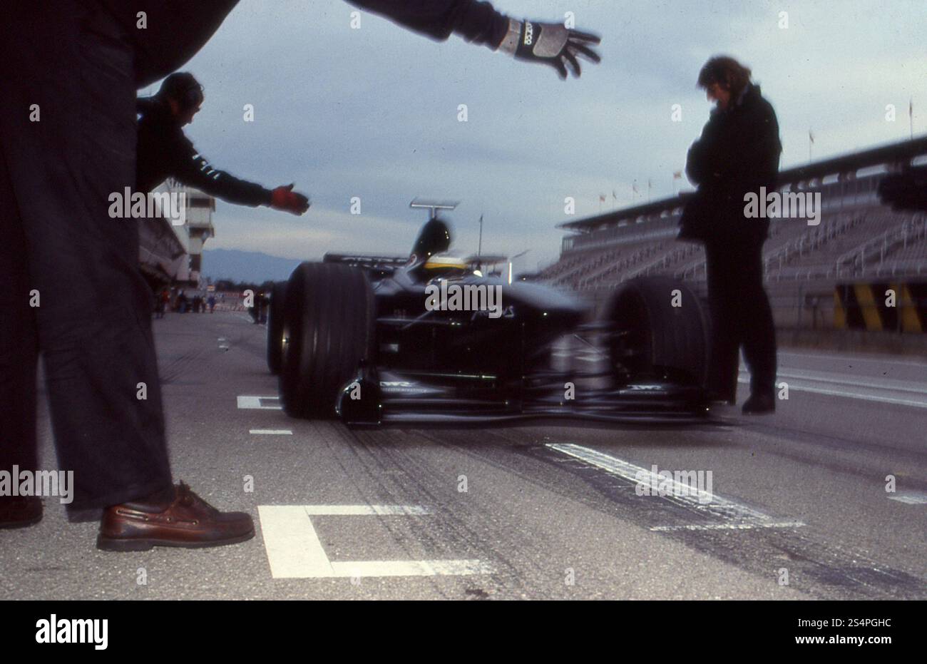 Spanish motorsports racing driver Pedro De La Rosa on Arrows F1 car ...