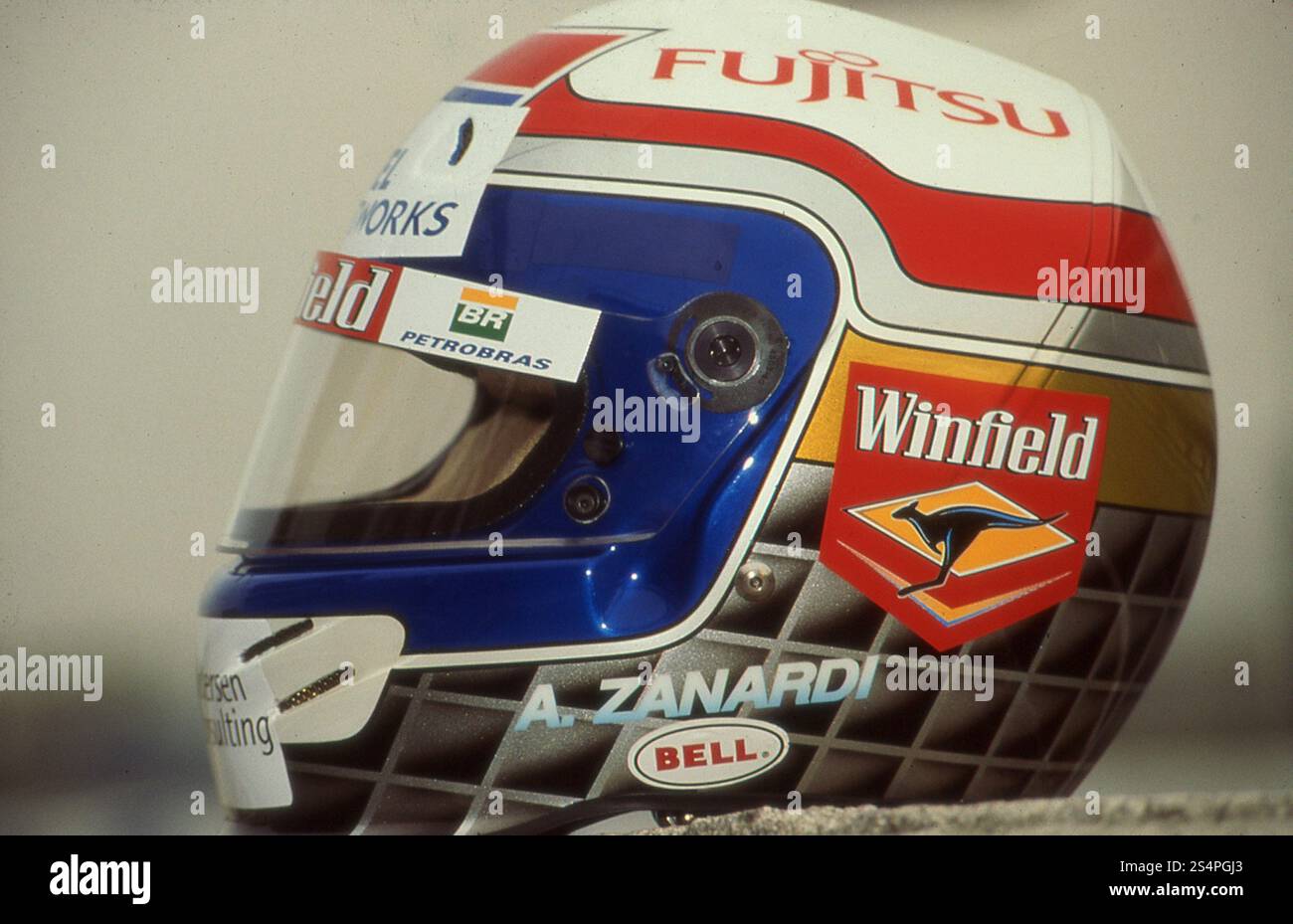 Italian motorsports racing driver Alessandro Zanardi's helmet on ...