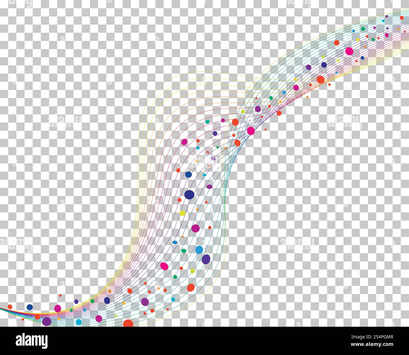 Colourful lines background with transparency grid on back. Vector ...