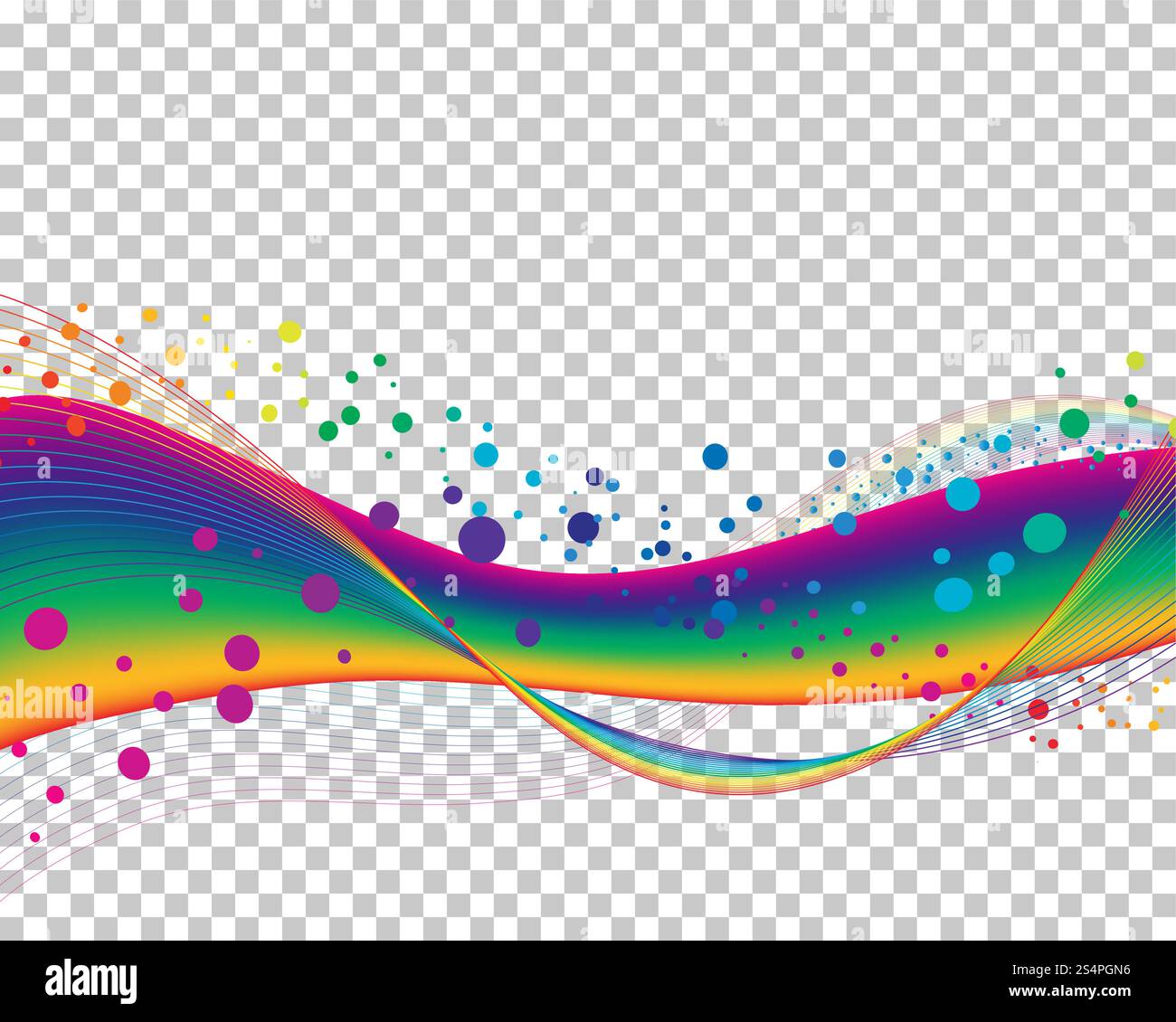 Colourful lines background with transparency grid on back. Vector ...