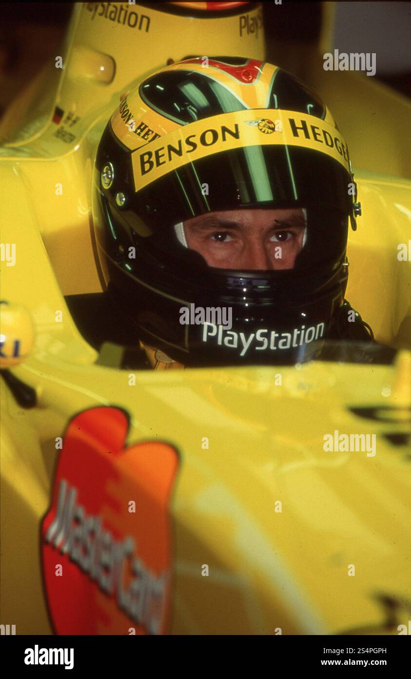 German motorsports racing driver Heinz-Harald Frentzen on Jordan Mugen ...