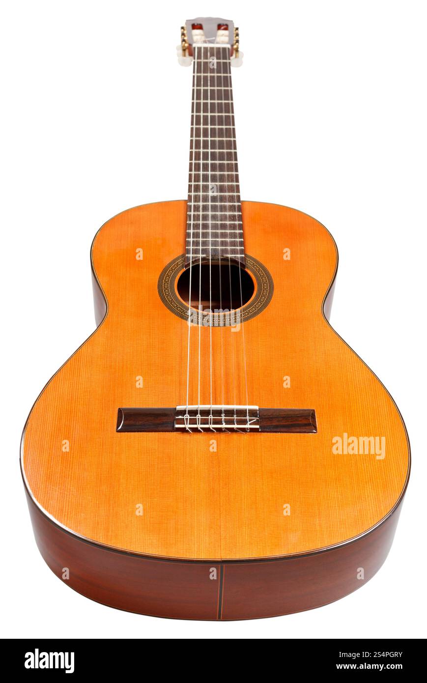 wooden body of prime acoustic guitar isolated on white background Stock ...