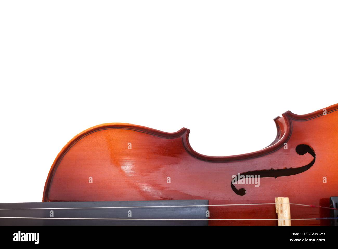 copyspace and half of classical wooden violin isolated on white background Stock Photo - Alamy