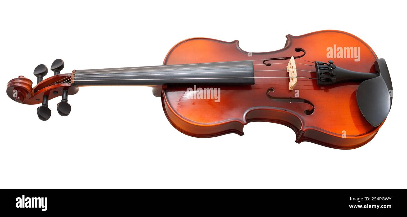 typical wooden fiddle isolated on white background Stock Photo - Alamy
