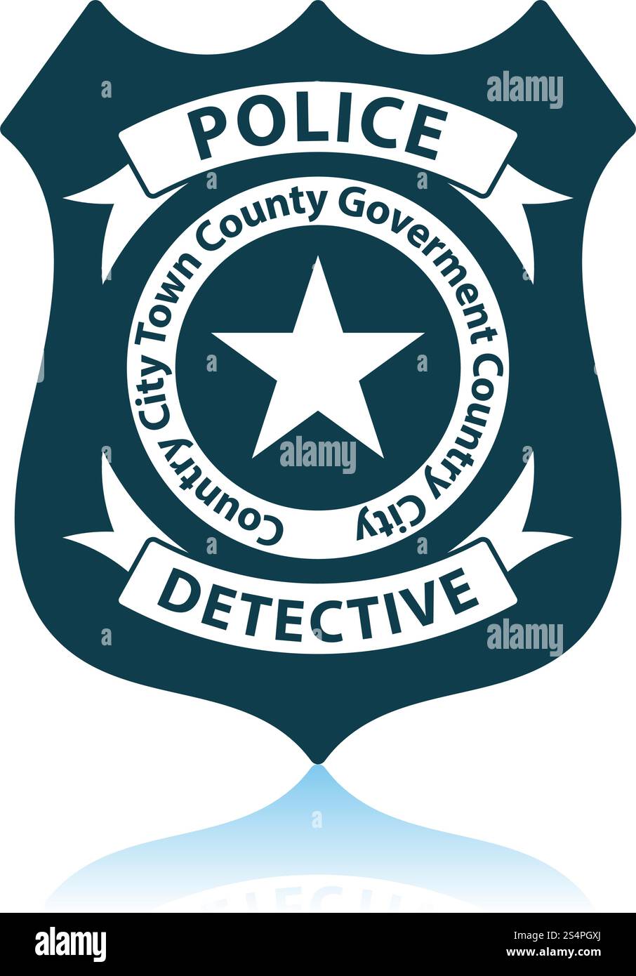 Police Badge Icon. Shadow Reflection Design. Vector Illustration Stock ...