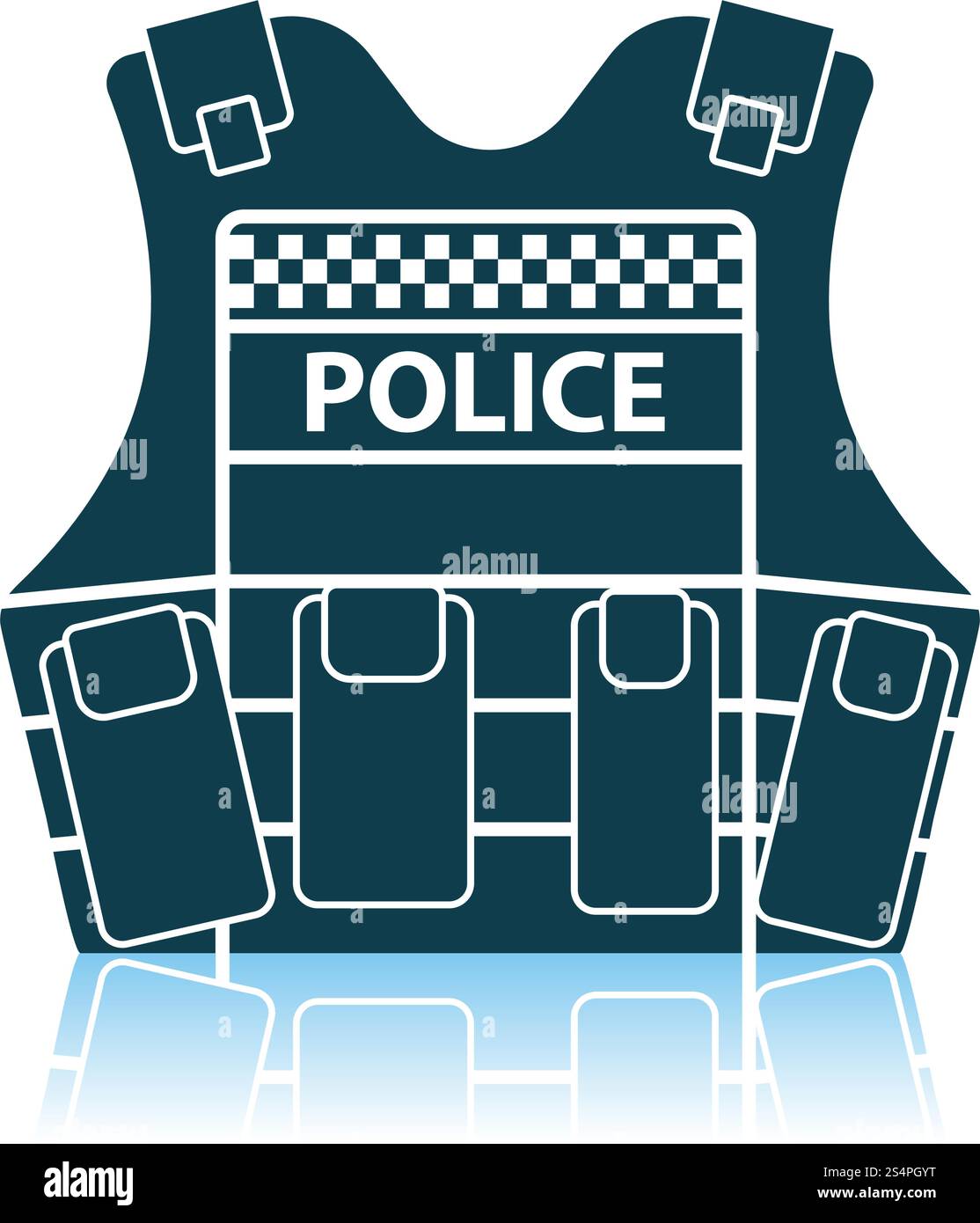 Police Vest Icon. Shadow Reflection Design. Vector Illustration Stock ...