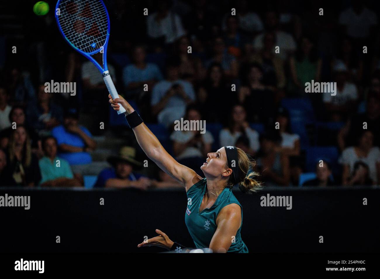 Melbourne, Australia. 13th Jan, 2025. Belgian Greet Minnen pictured in action during a tennis ...