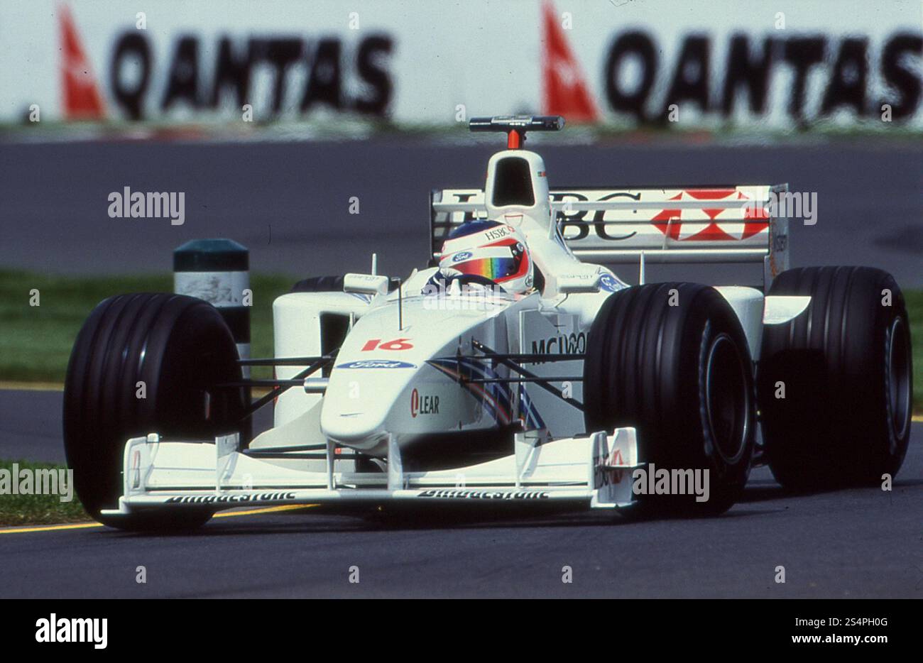 Motorsports racing driver Brazilian Rubens Barrichello on Stewart Ford ...