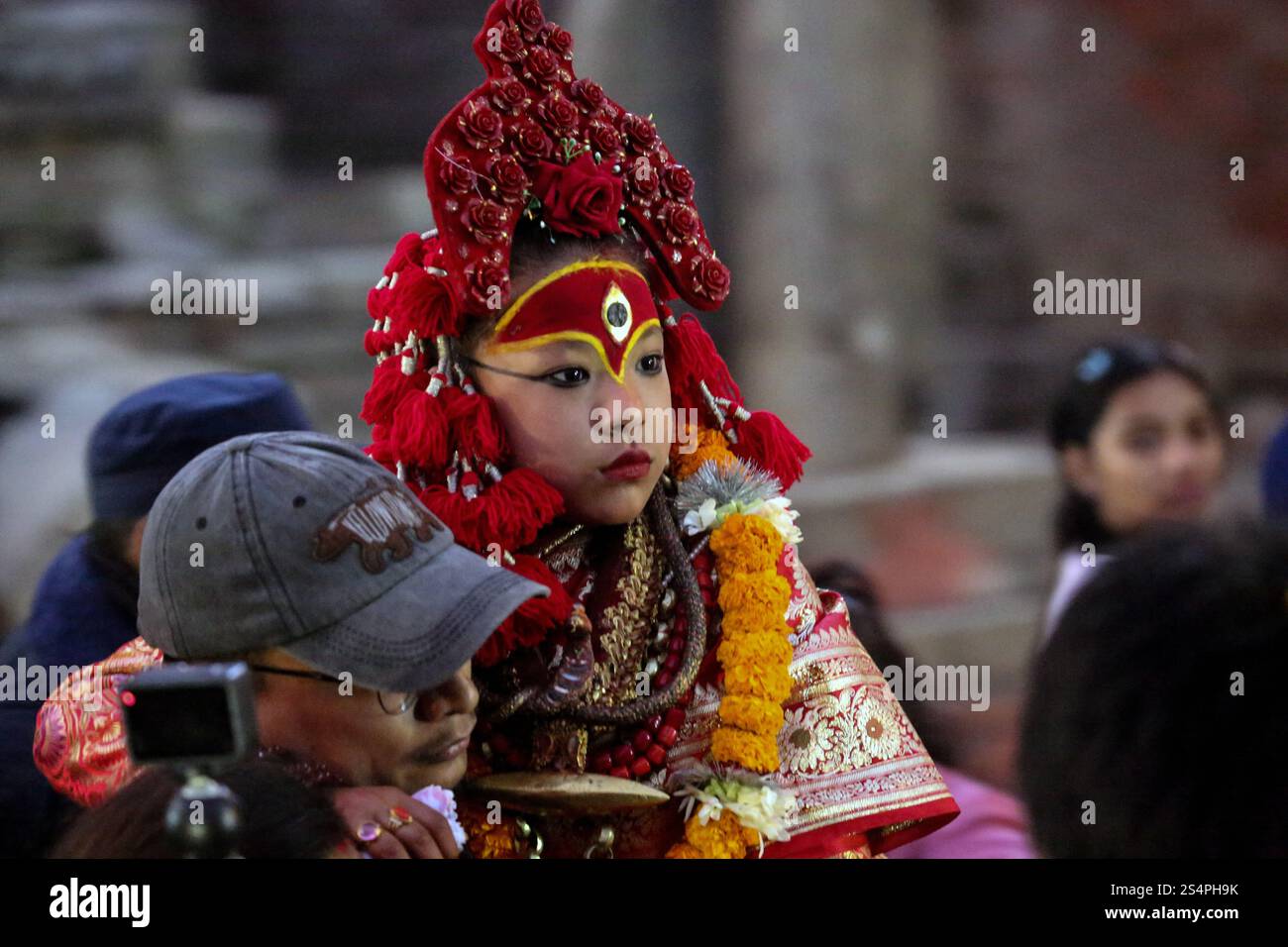 January 13, 2025: Nepali Living Goddess Kumari is carried to observe ...