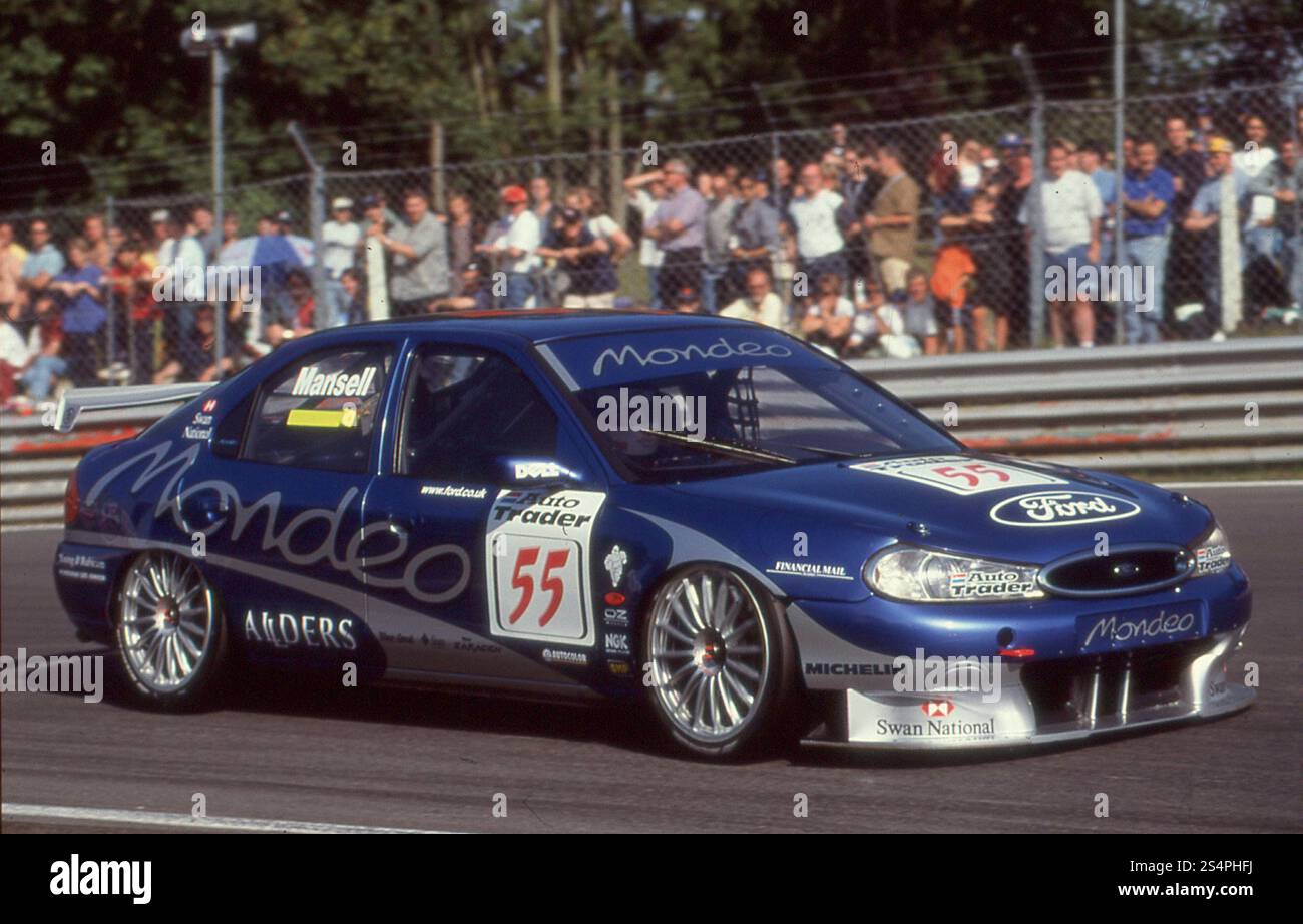 British motorsports racing driver Nigel Mansell on Ford Mondeo, 1998 ...