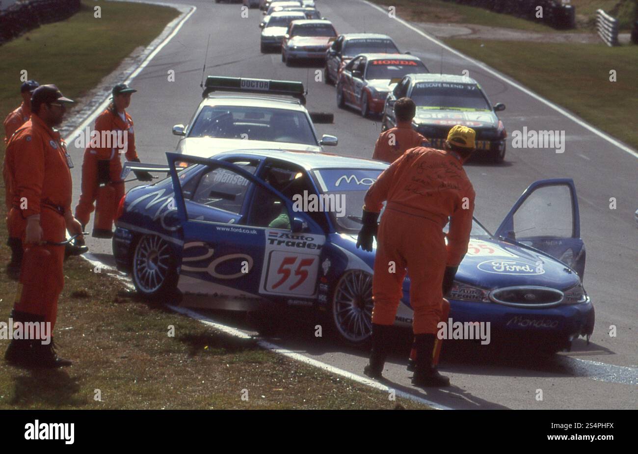 British motorsports racing driver Nigel Mansell on Ford Mondeo, 1998 ...