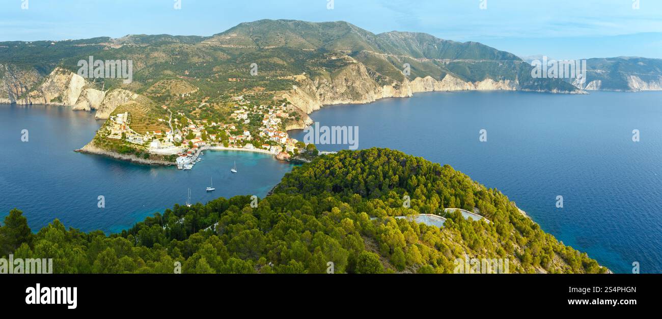 Summer sea view of Assos peninsula (Greece, Kefalonia, Ionian Sea Stock ...