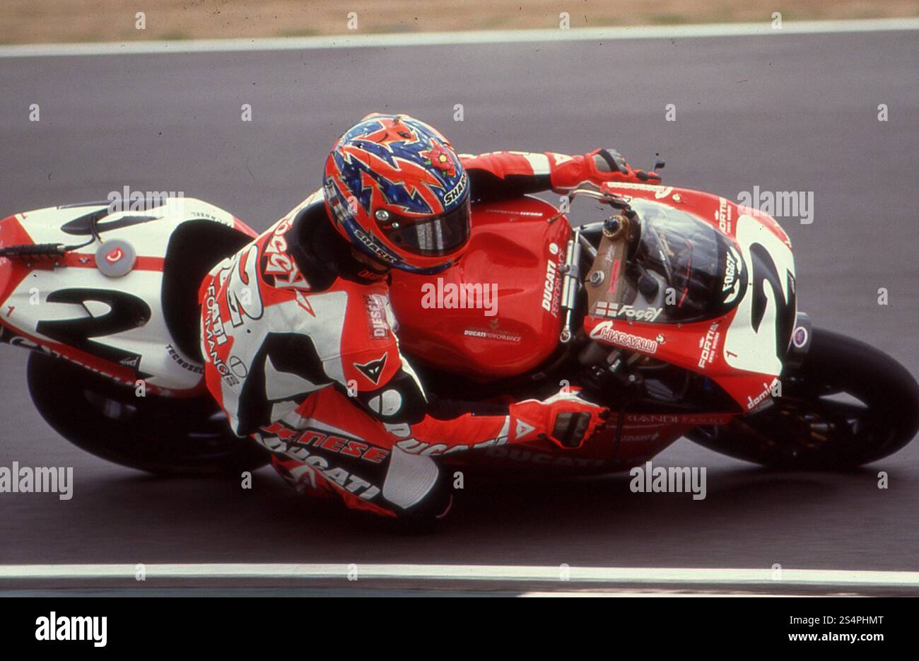 British motorcycle racing driver Carl Fogarty on Ducati, World ...