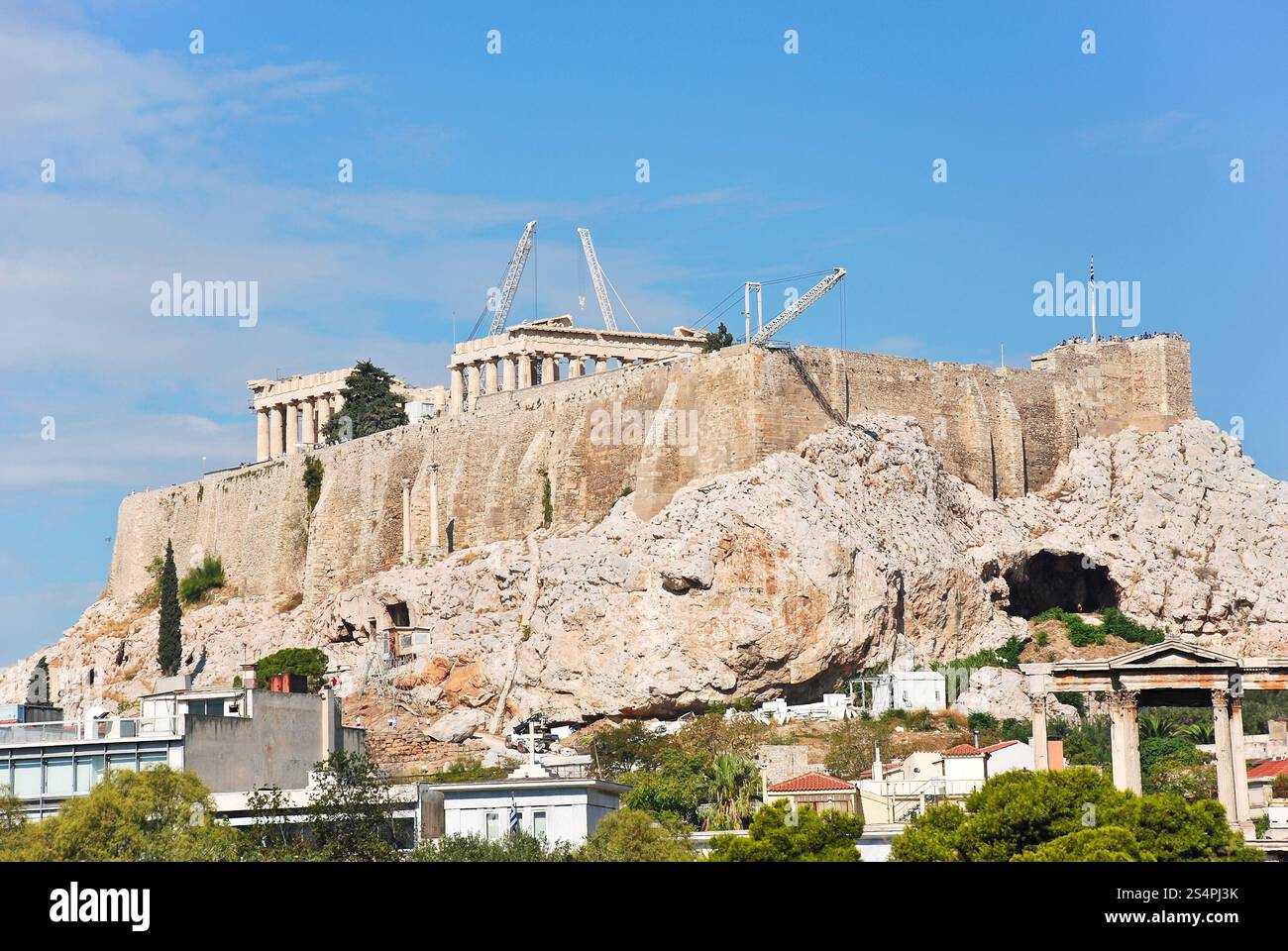 reconstruction of temples on Acropolis hill, Athens, Greece Stock Photo - Alamy