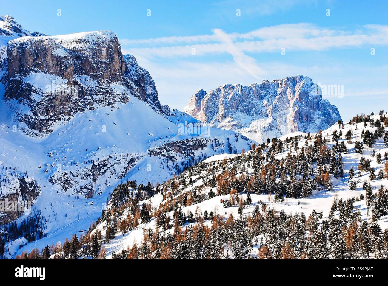 landscape with Dolomites mountain in Val Gardena, Italy Stock Photo - Alamy