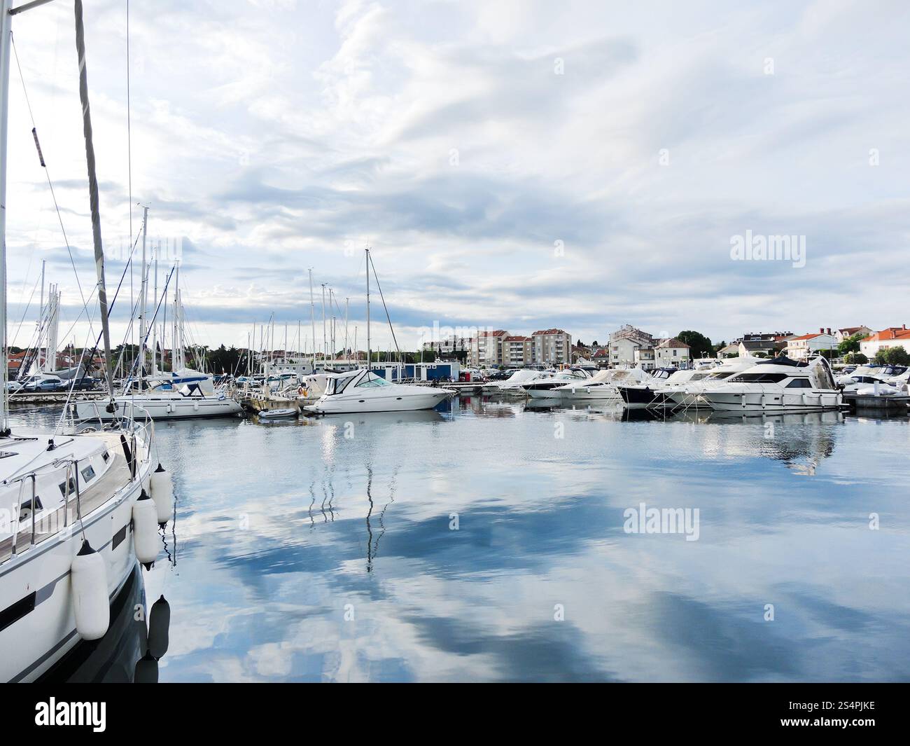 yacht mooring in Biograd na Moru town, Adriatic Sea, Dalmatia, Croatia ...