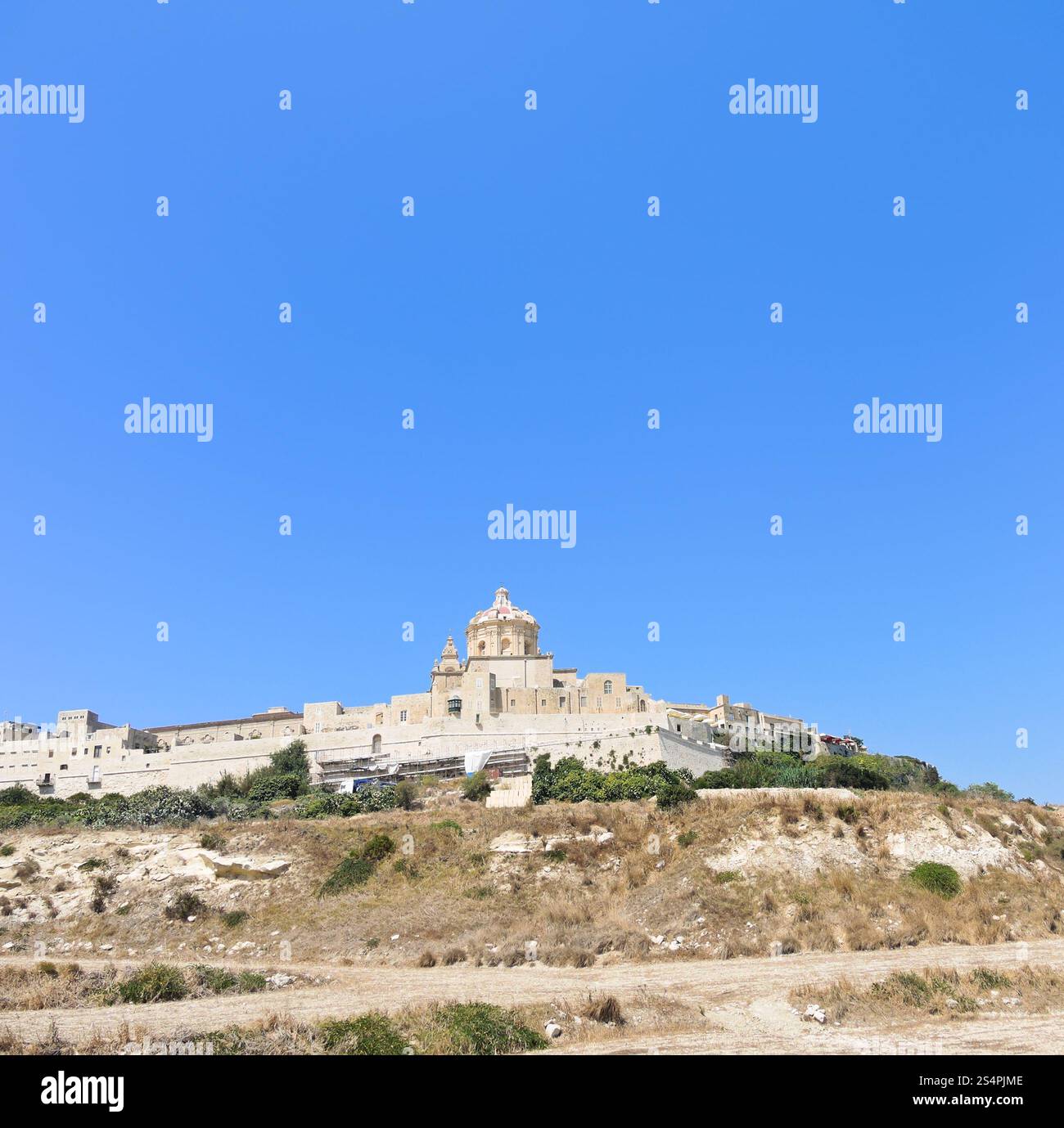 The Citadella (Citadel) old fortified city on Gozo island, Malta Stock ...
