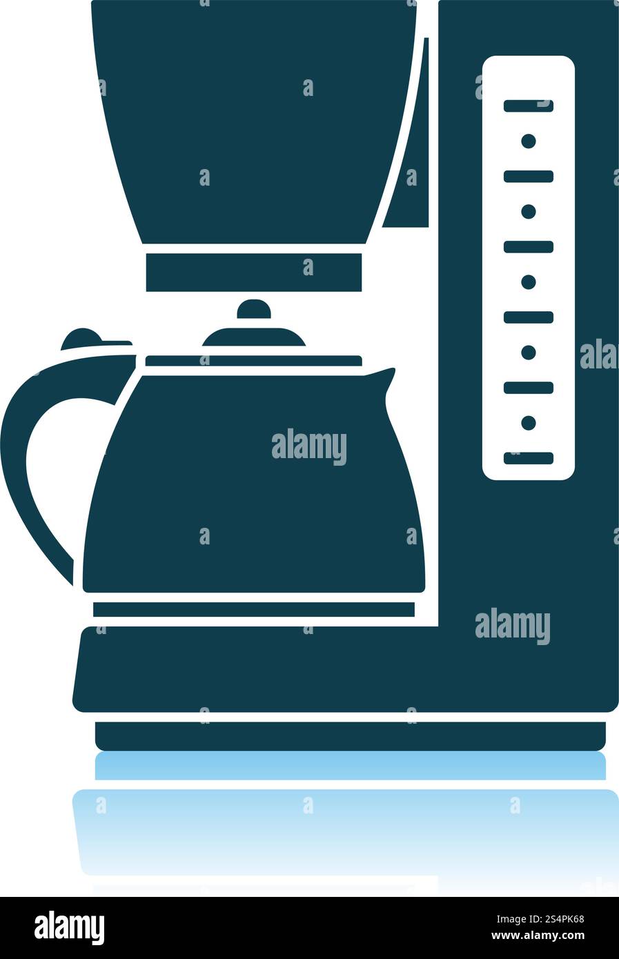Kitchen Coffee Machine Icon. Shadow Reflection Design. Vector ...