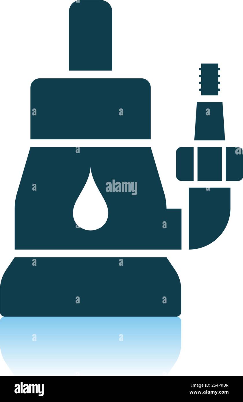 Submersible Water Pump Icon. Shadow Reflection Design. Vector ...