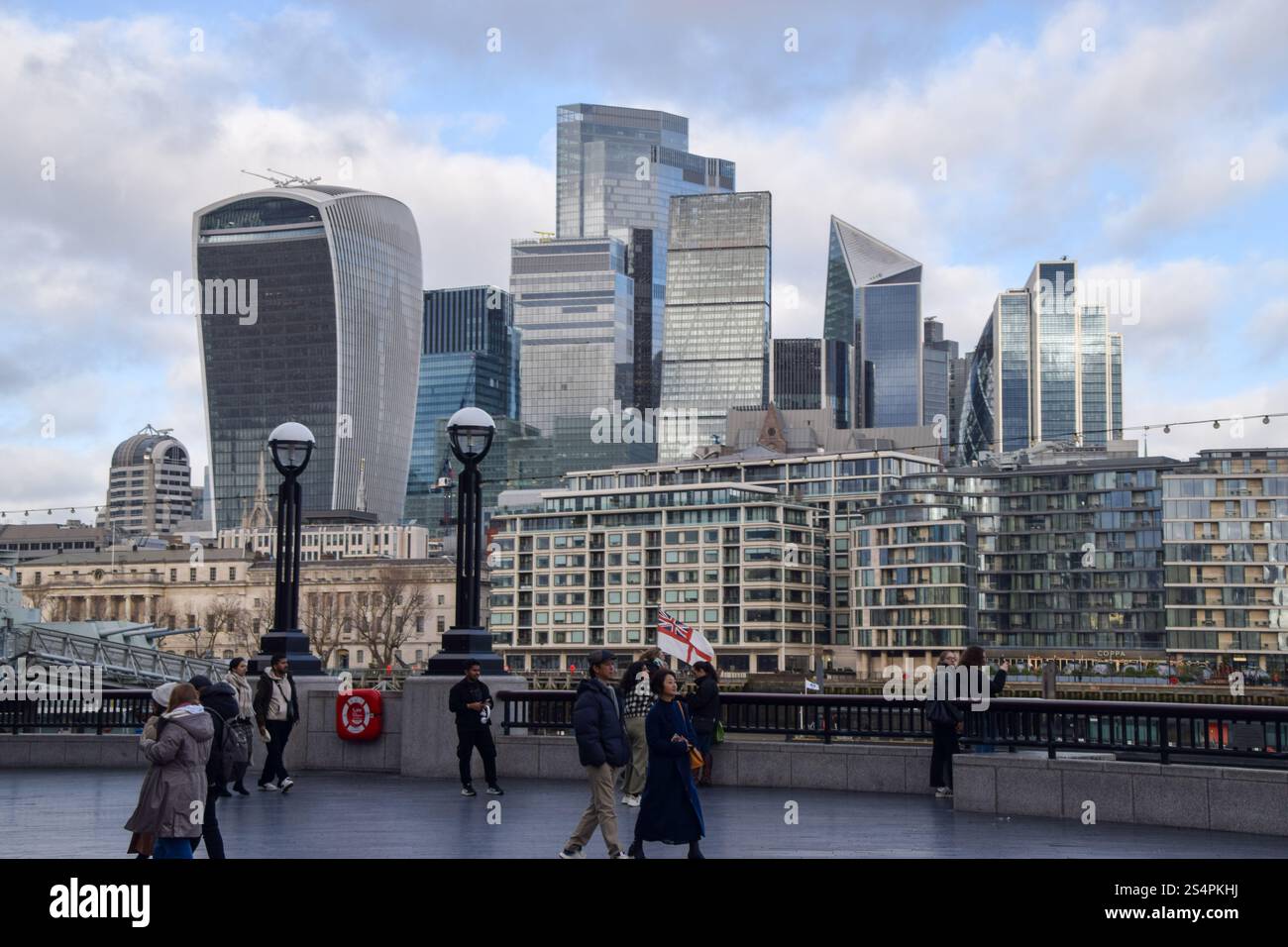 London, UK. 18th December 2024. Daytime view of the City of London ...