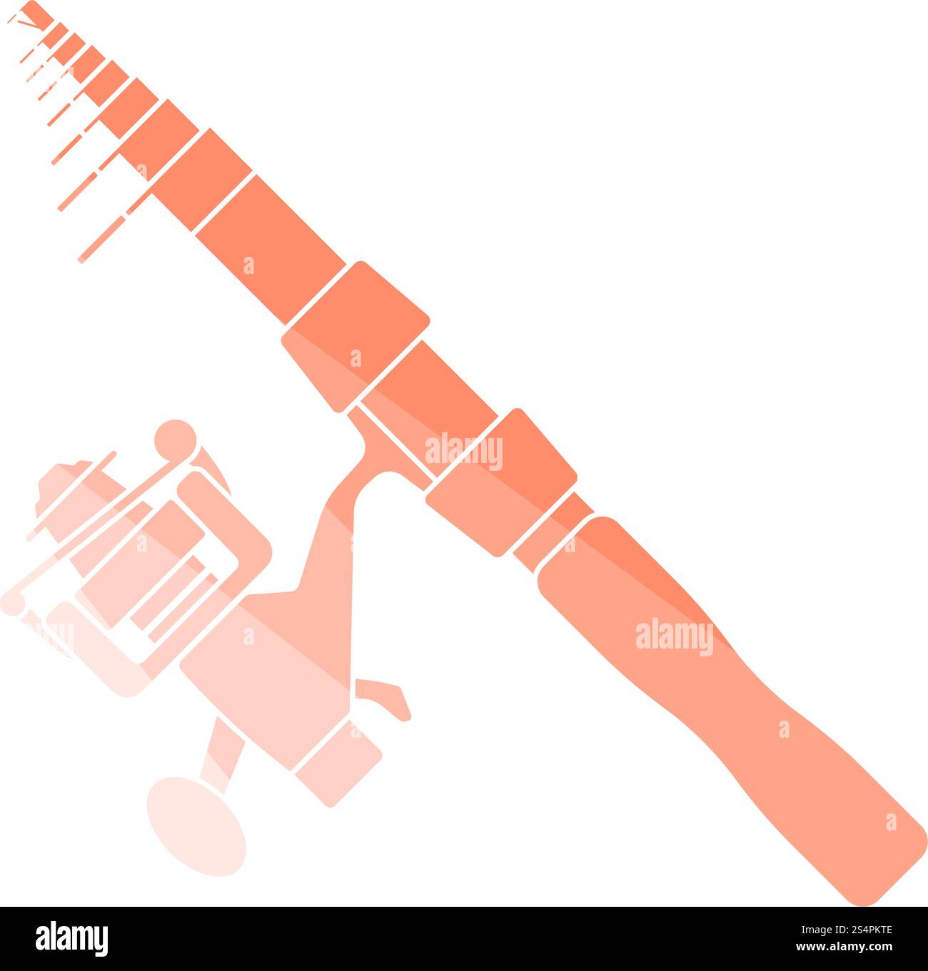 Icon Of Curved Fishing Tackle. Flat Color Ladder Design. Vector ...