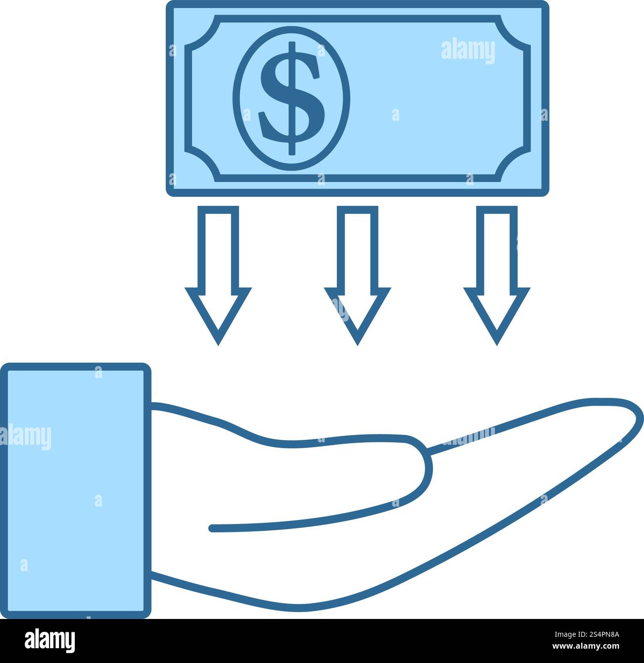Return Investment Icon. Thin Line With Blue Fill Design. Vector ...