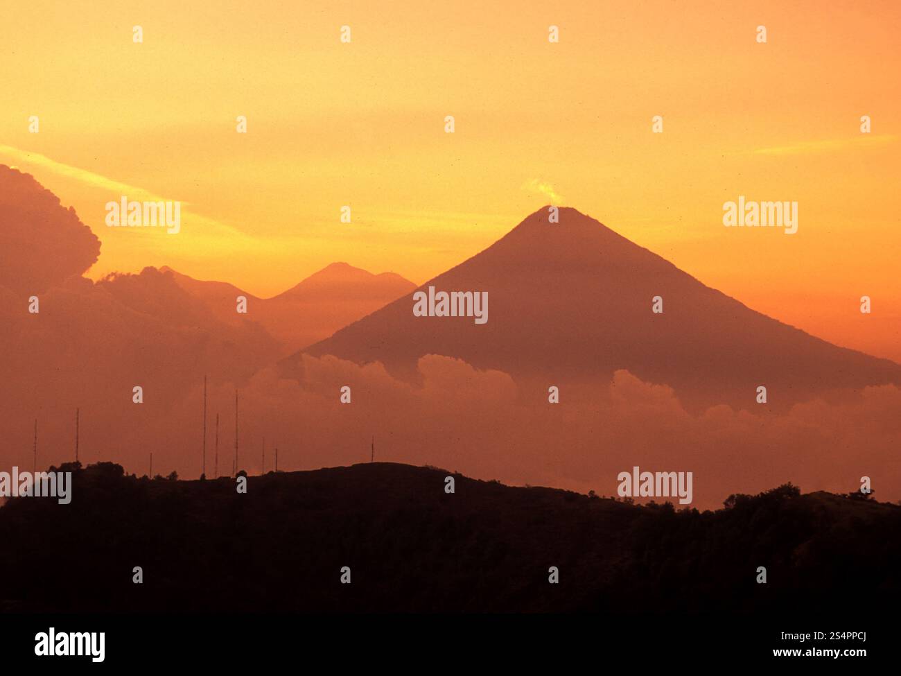 the landscape allound the Volcano Pacayal near the City of Guatemala ...
