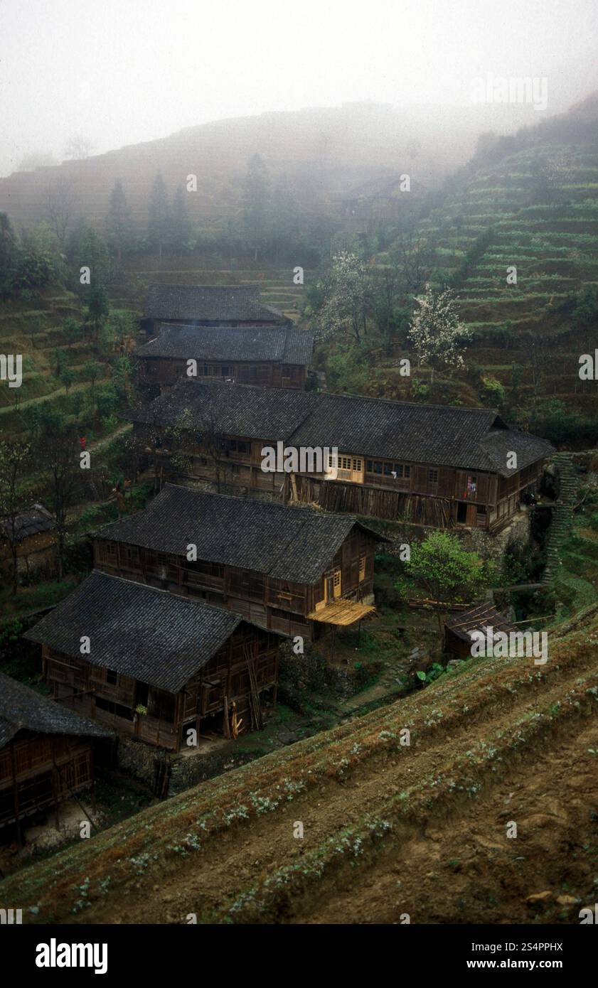 a village in the rice fields of the village of Longsheng in the ...