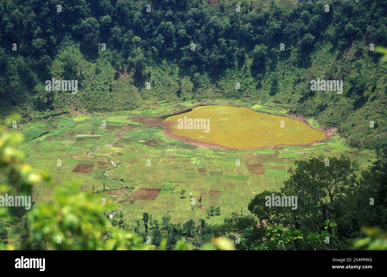 the mountain Landscape on the Island of Anjouan on the Comoros Ilands ...