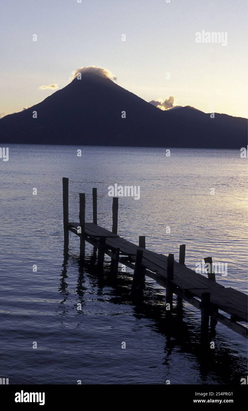 The Lake Atitlan mit the Volcanos of Toliman and San Pedro in the back ...