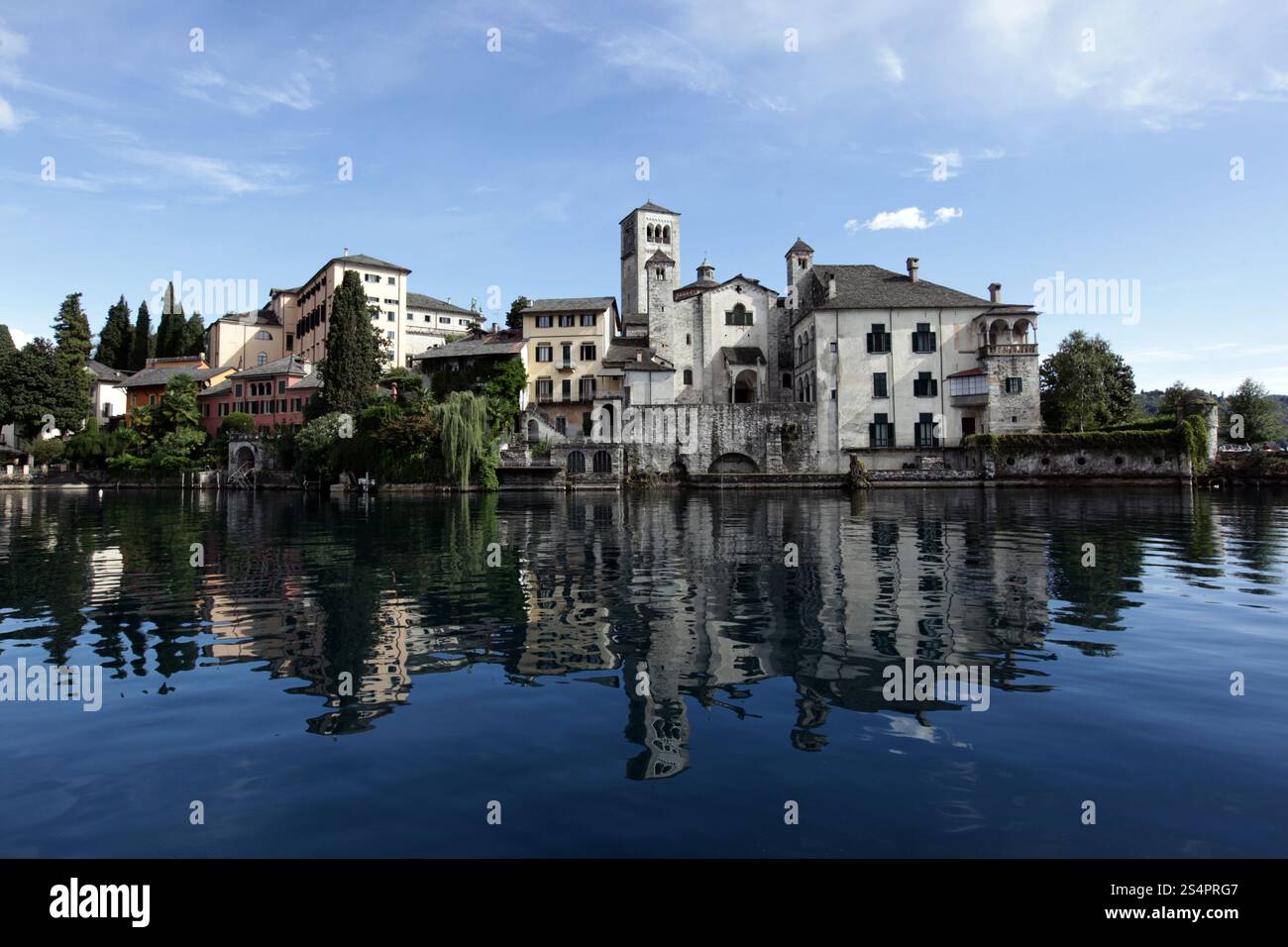 The church of Isola San Giulio in the Ortasee outside of the ...