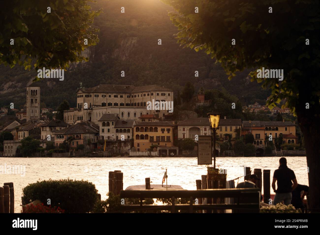 The Isla San Giulio in the Ortasee outside of the Fishingvillage of ...