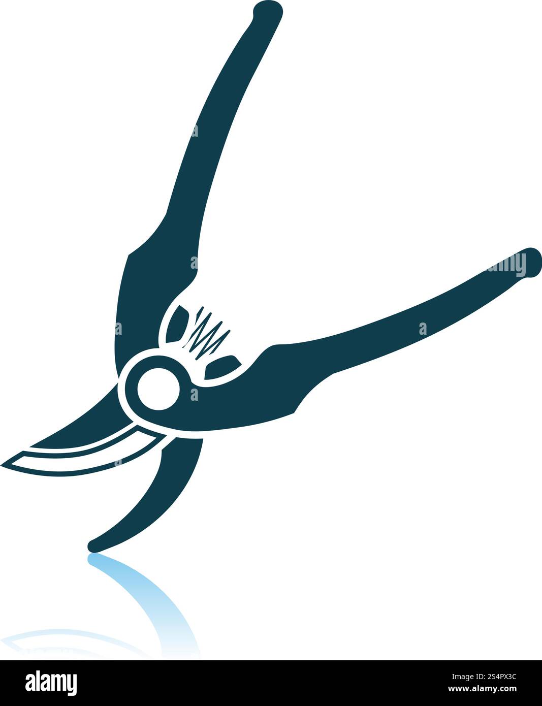 Garden Scissors Icon. Shadow Reflection Design. Vector Illustration ...