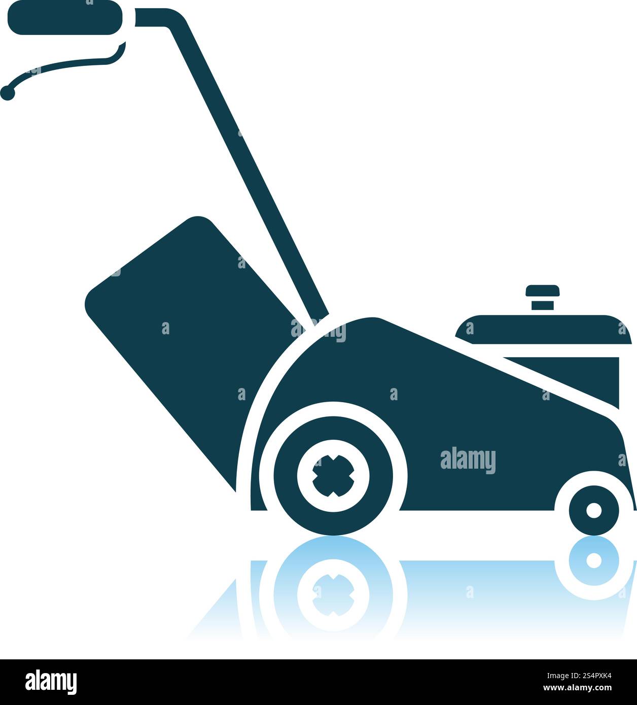 Lawn Mower Icon. Shadow Reflection Design. Vector Illustration Stock ...