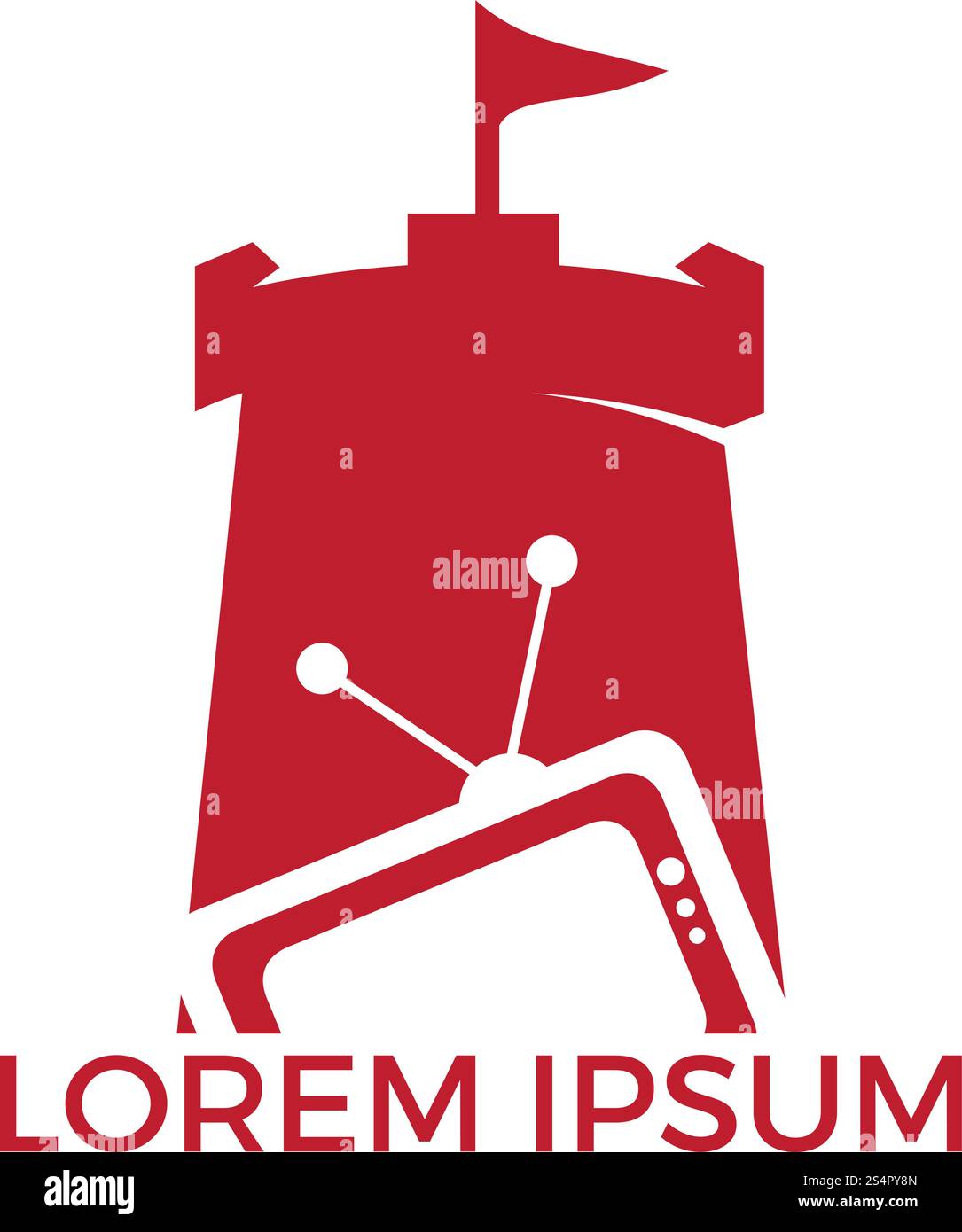 TV Media Fort Logo Design. TV Service Castle Logo Design Template Stock ...