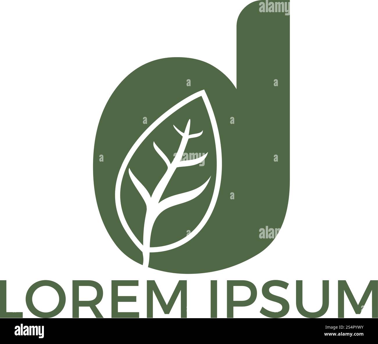 Letter D with leaf logo template vector. Green initial D logo design ...