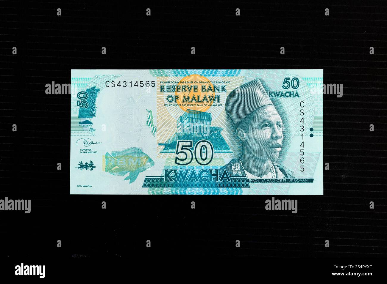 Malawi 50 kwacha banknote features portrait of Inkosi ya Makhosi Gomani ...