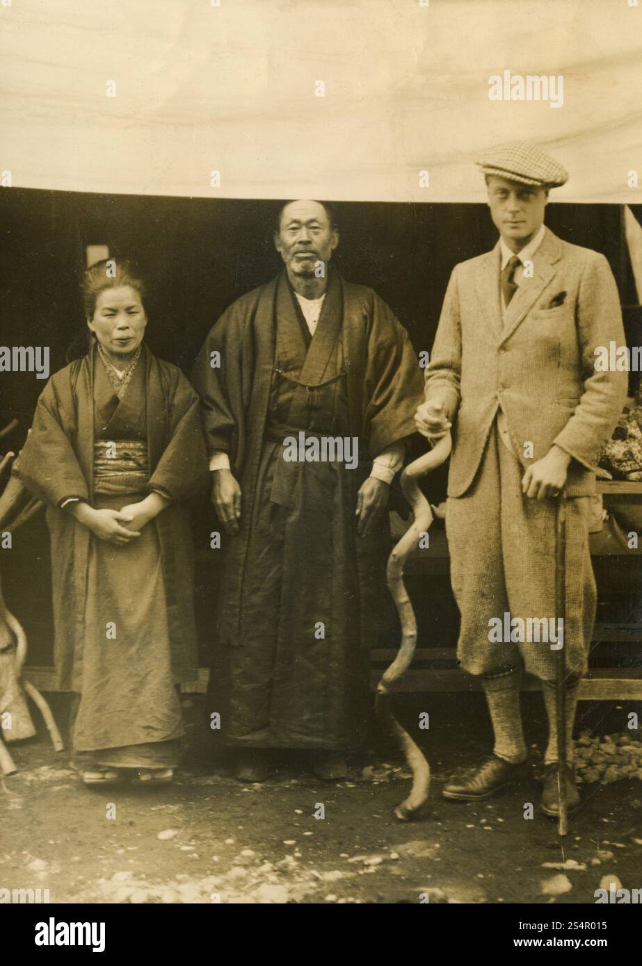 British Prince of Wales Edward VIII visiting Japan takes a photo with ...