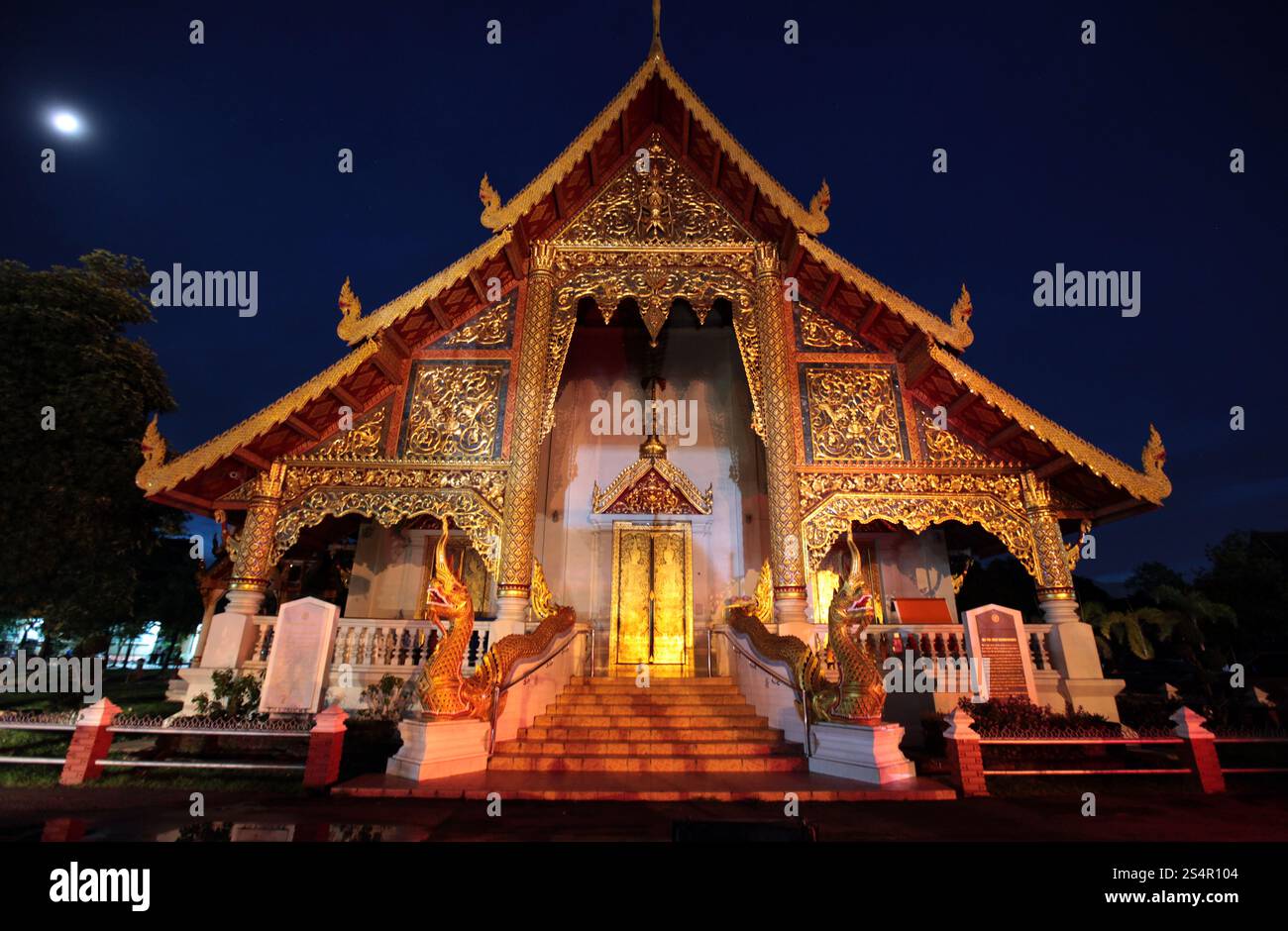 the Wat Phra Sing Temple in the city of chiang mai in the north of ...